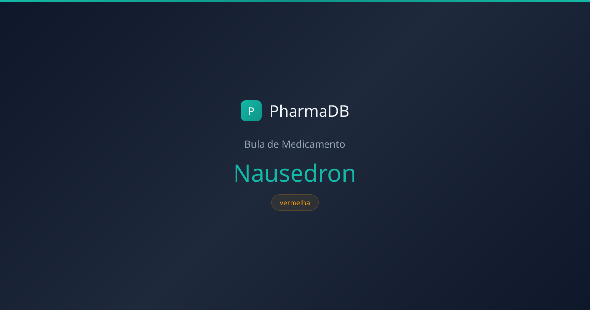 Bula Nausedron: Indicações, Posologia e Interações | PharmaDB