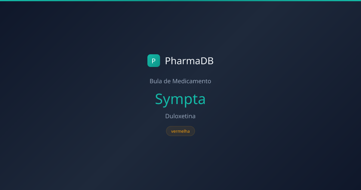 Bula Sympta: Indicações, Posologia e Interações | PharmaDB
